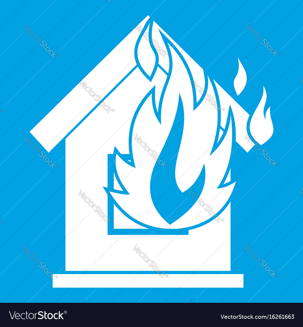 Preventing fire icon white Royalty Free Vector Image