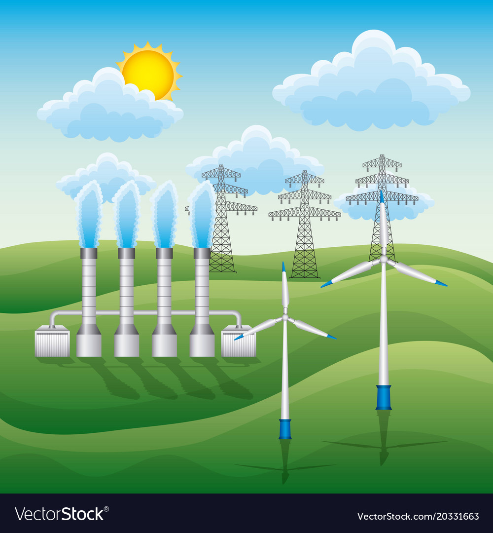 Renewable energy clean design Royalty Free Vector Image