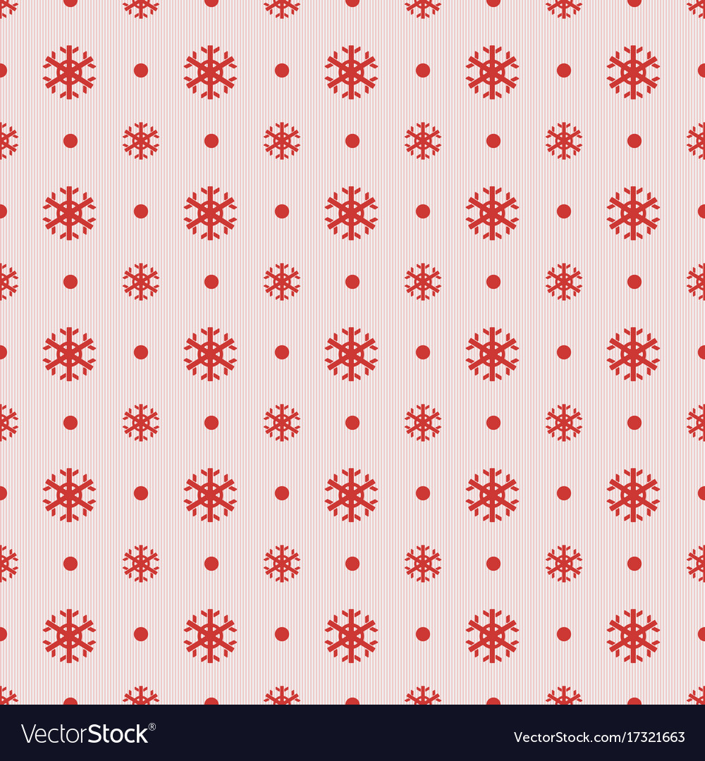 Seamless christmas pattern with red snowflakes Vector Image
