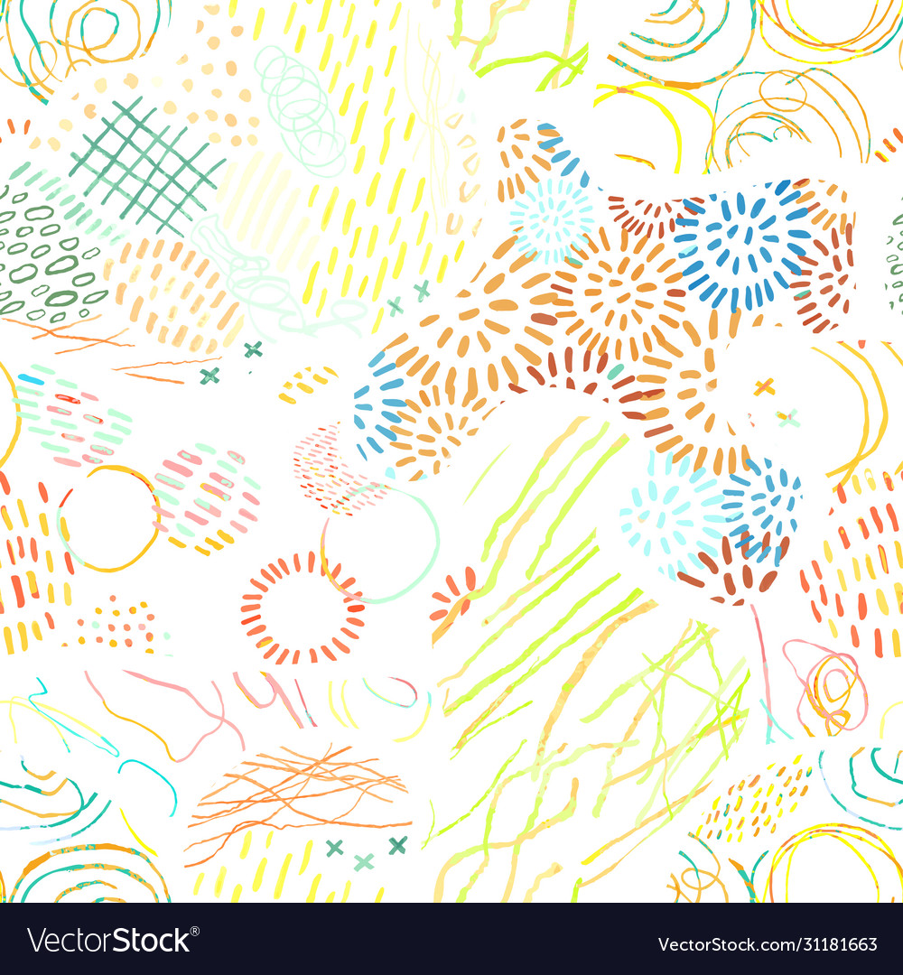 Seamless pattern with hand drawn abstract lines Vector Image