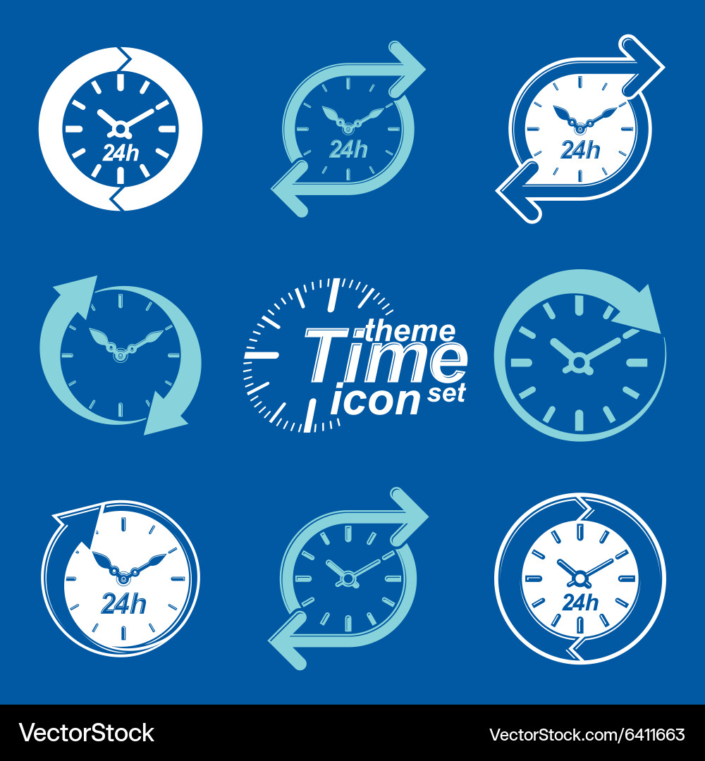 Set of graphic web 24 hours timers Royalty Free Vector Image