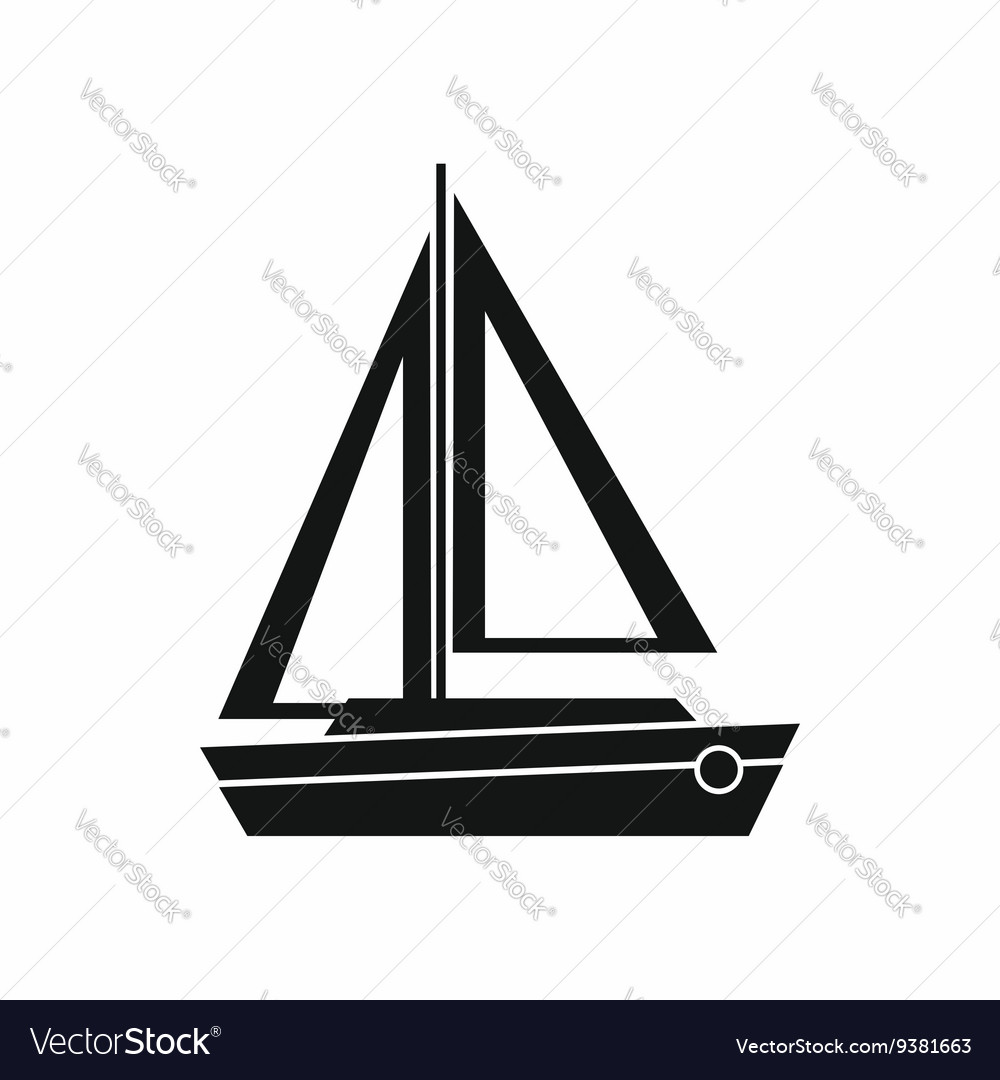 Small boat icon simple style Royalty Free Vector Image