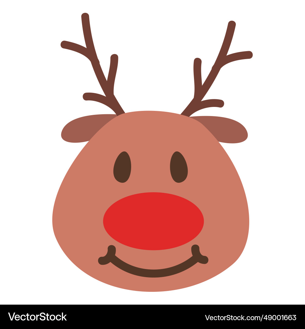 Smile reindeer face emoticon 41 Royalty Free Vector Image