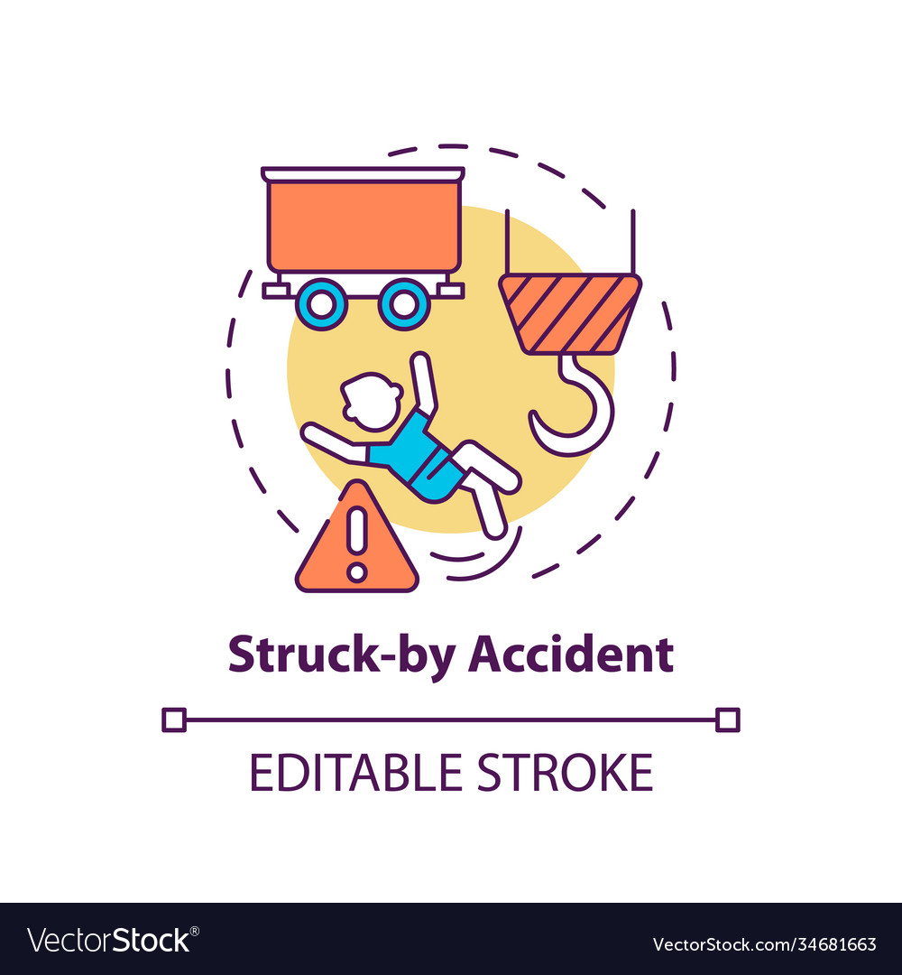 Struck accident concept icon Royalty Free Vector Image