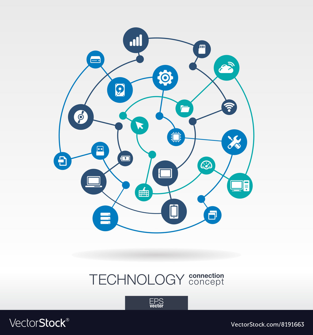 Technology Connection Concept Abstract Background Vector Image
