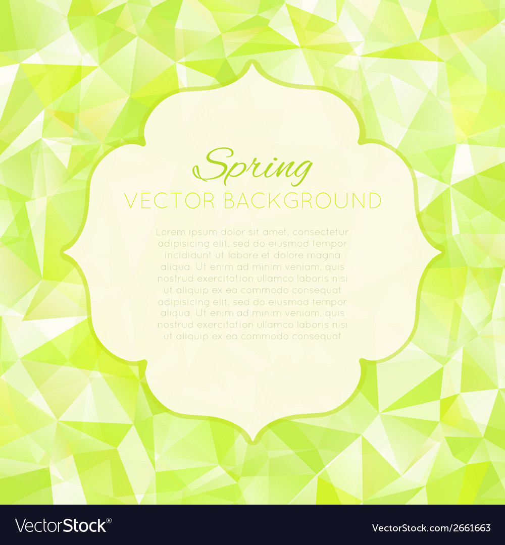 Triangle spring green abstract background Vector Image