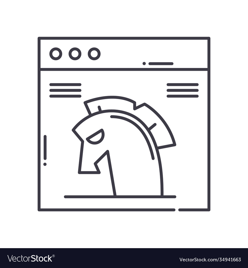 Trojan icon linear isolated thin Royalty Free Vector Image