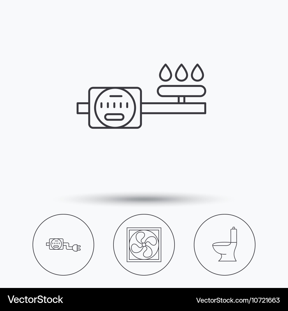 Ventilation toilet and gas counter icons Vector Image