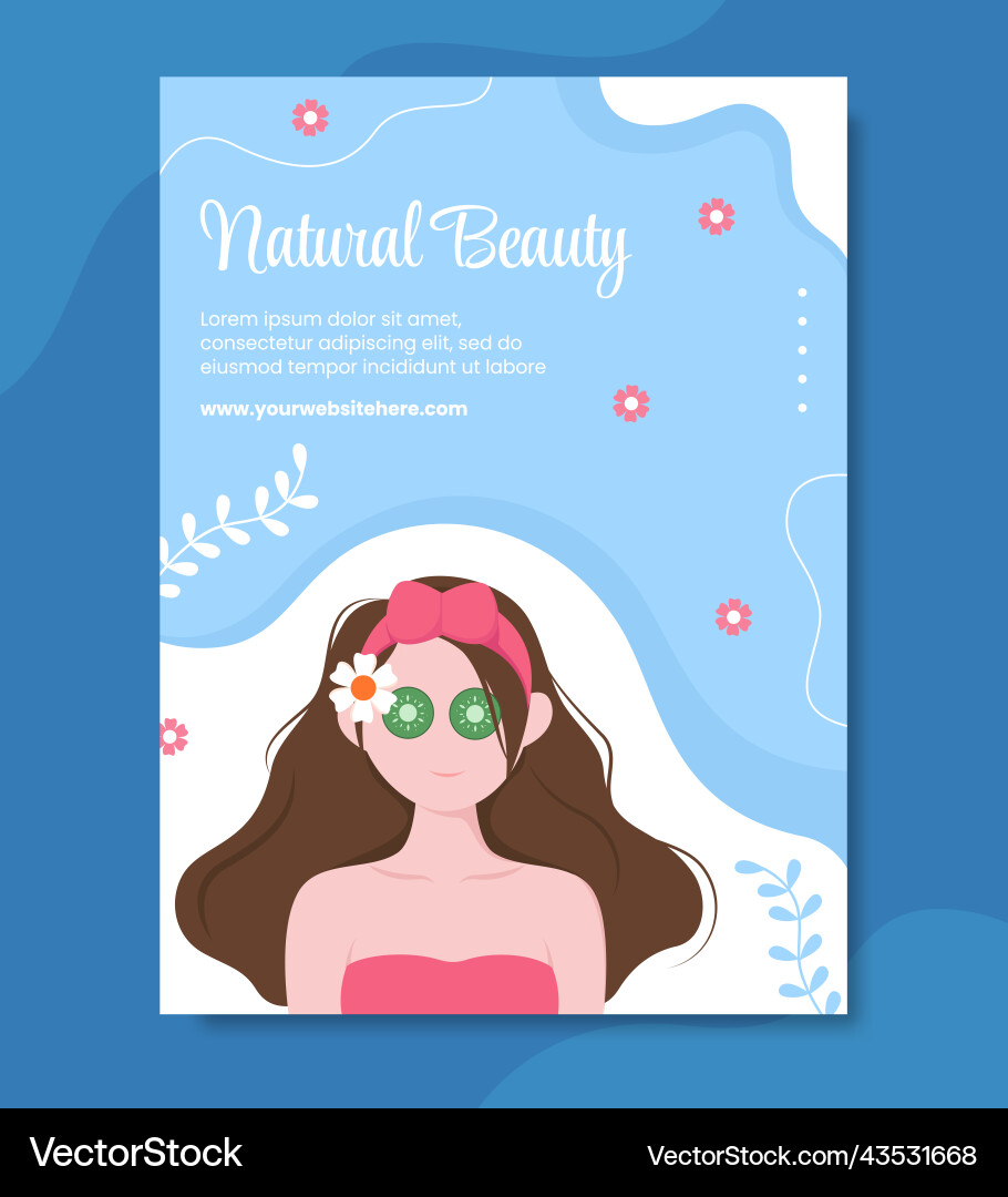 Beauty poster template flat cartoon background Vector Image