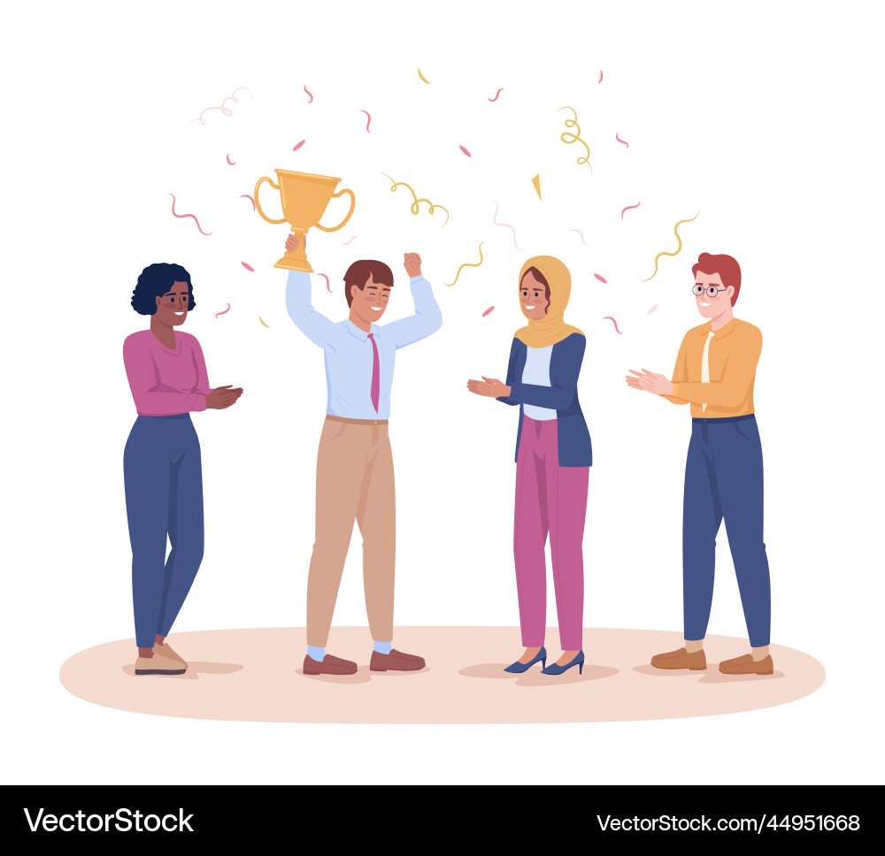 Celebrating business success 2d isolated Vector Image