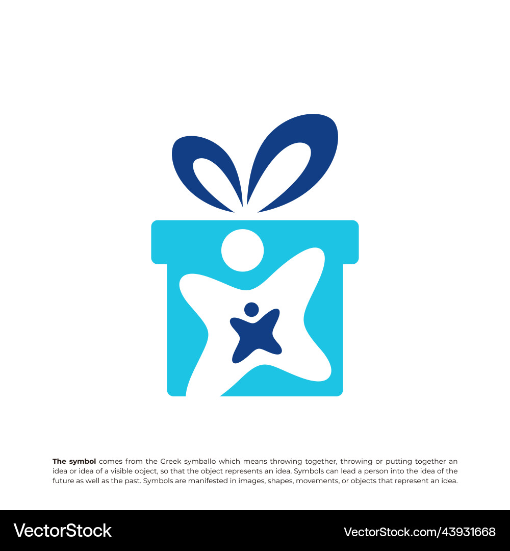 Child gift logo design template people gift logo Vector Image