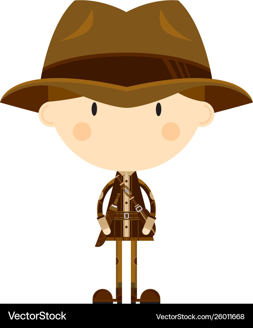 Cute cartoon adventurer Royalty Free Vector Image