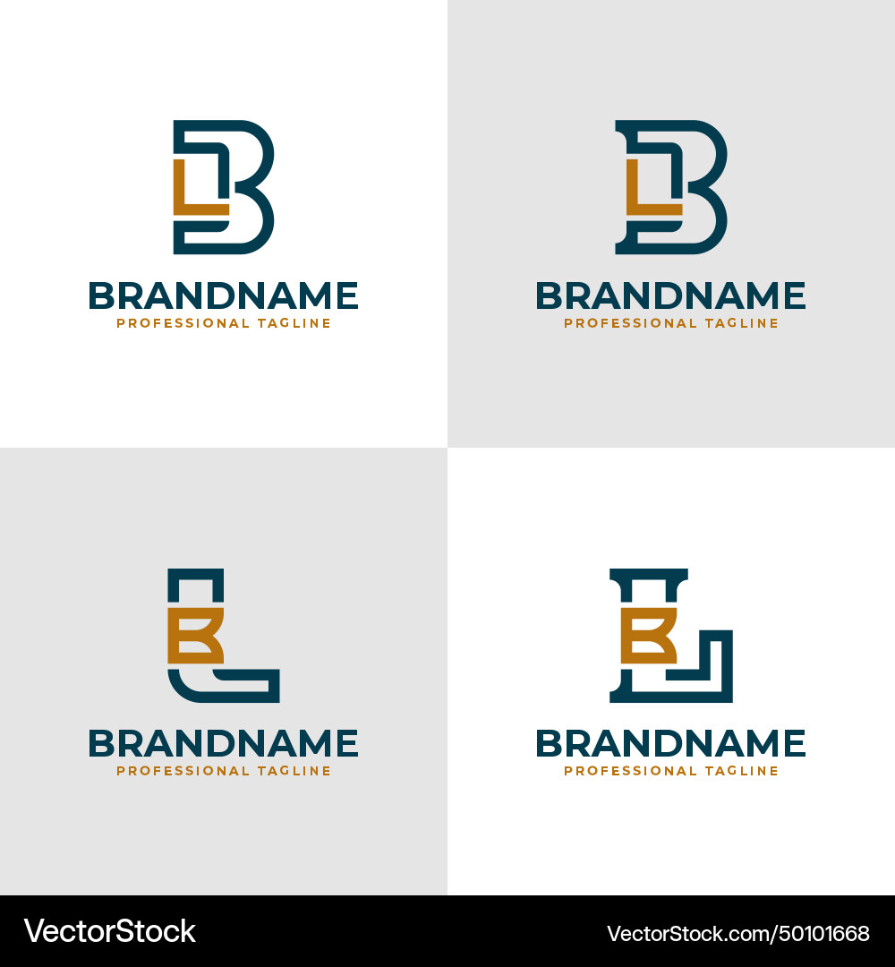 Elegant letter bl and lb monogram logo suitable Vector Image