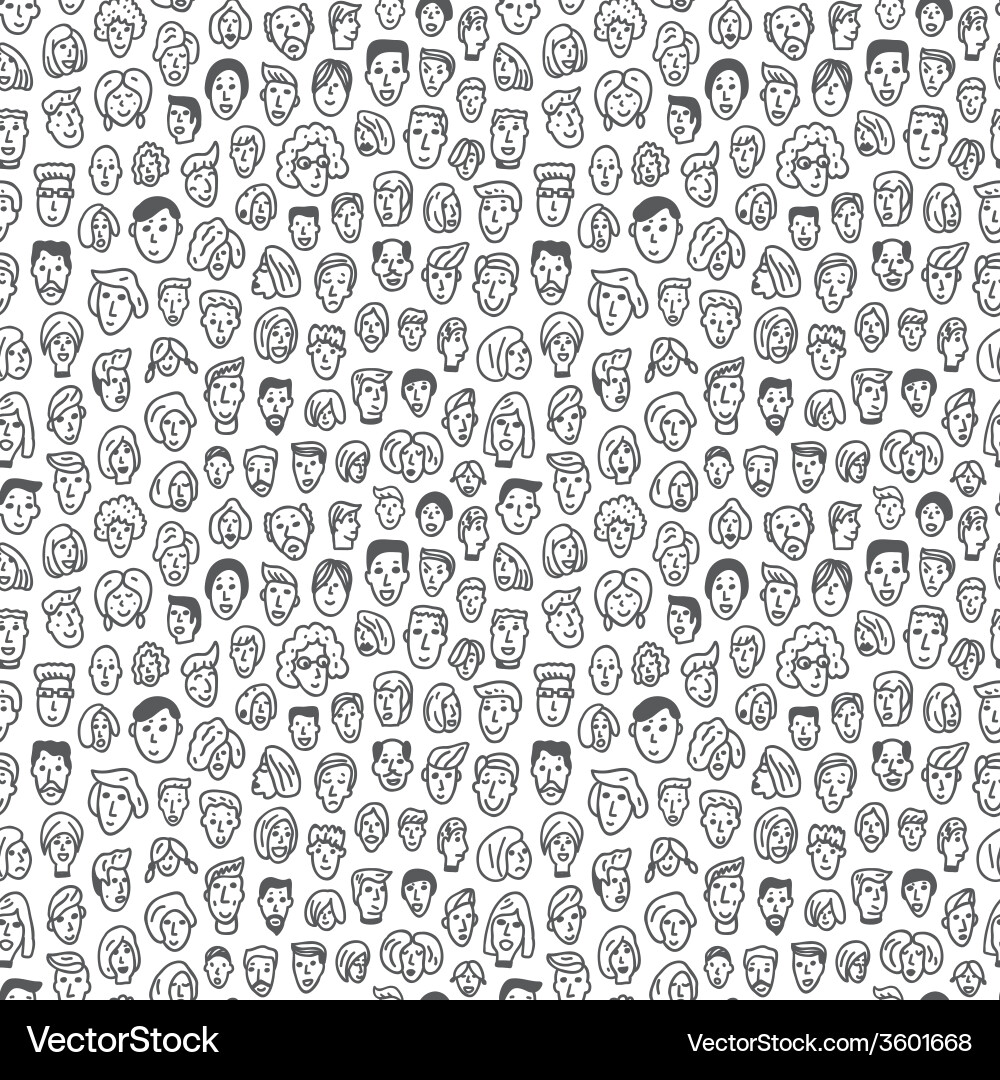 Faces - seamless background Royalty Free Vector Image