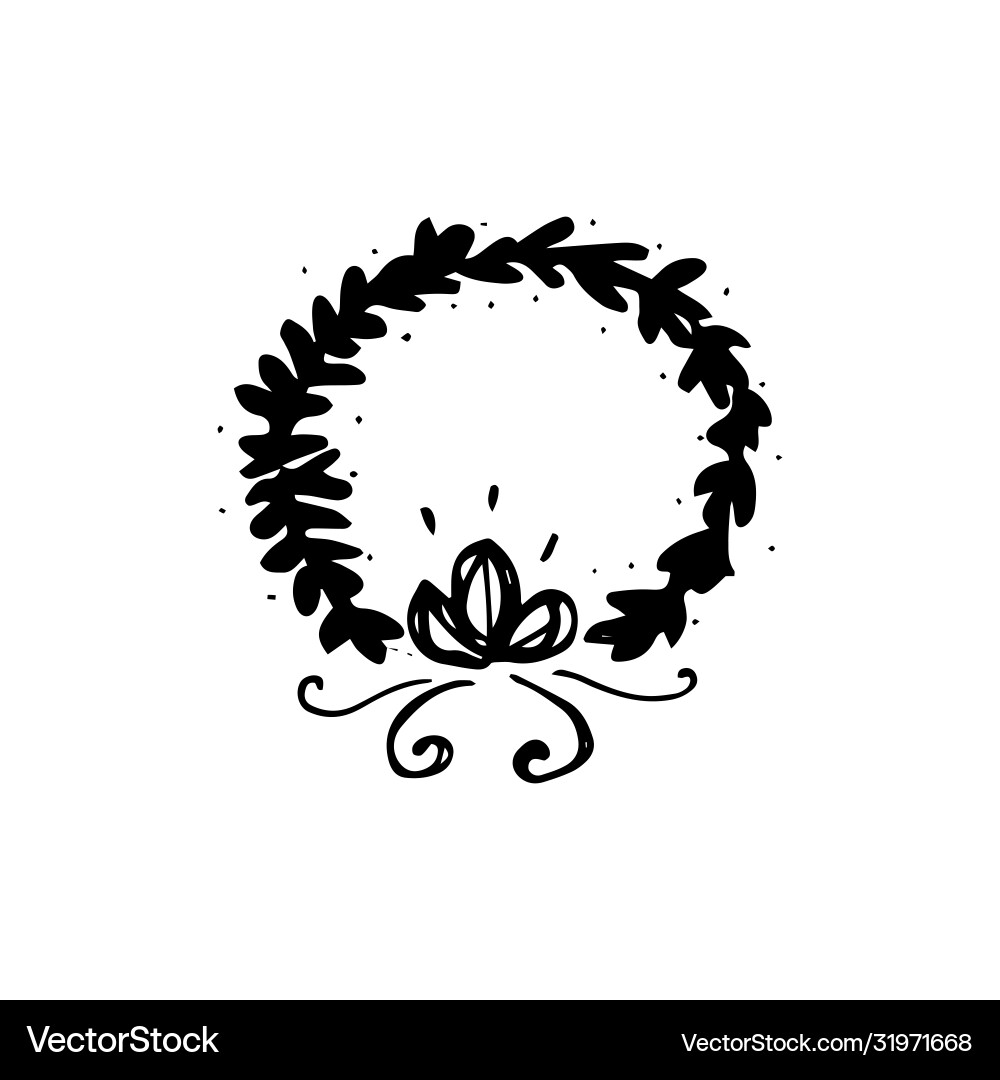 Flowers and leaves wreath Royalty Free Vector Image