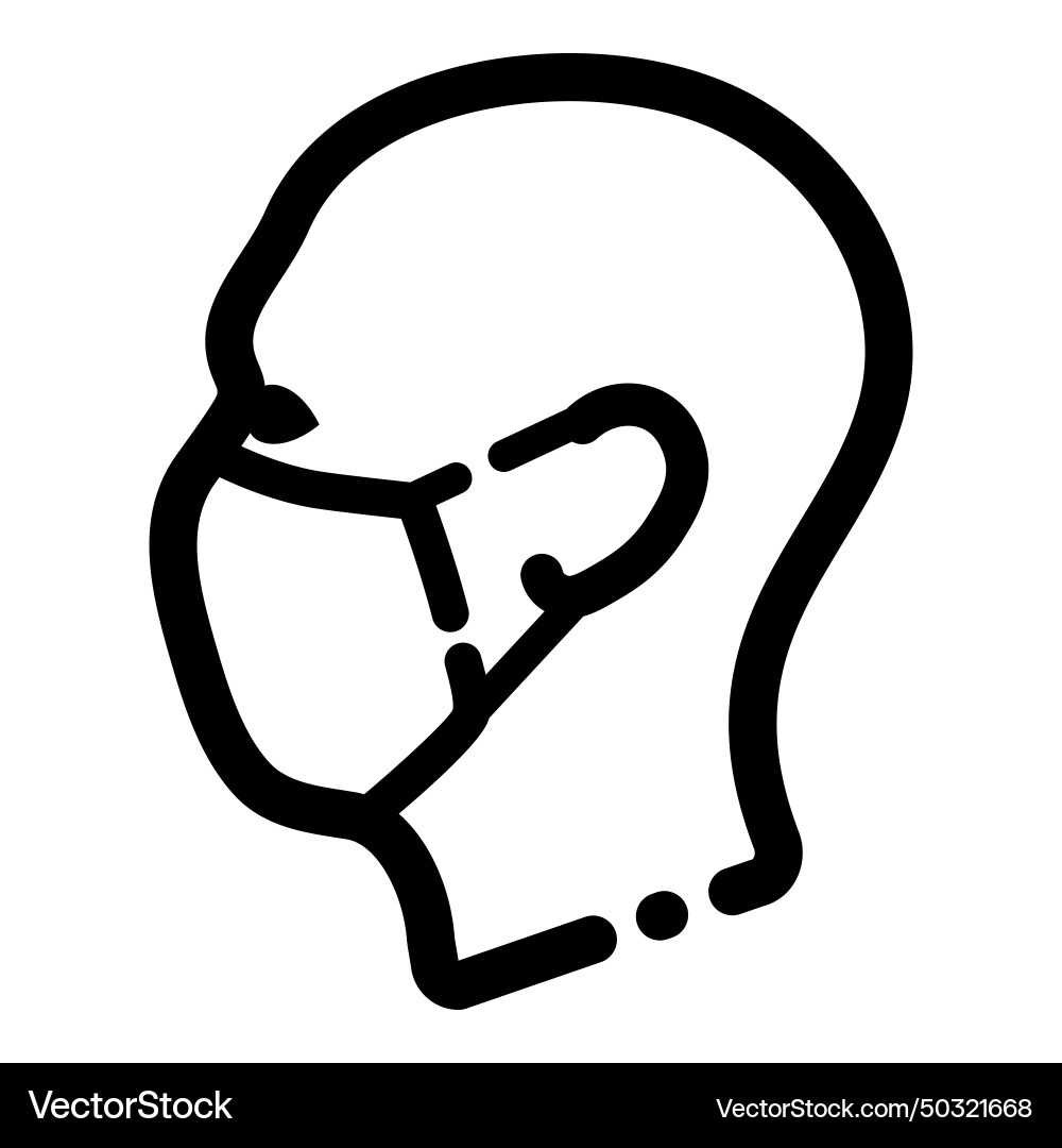 Head in mask flat icon isolated on white Vector Image