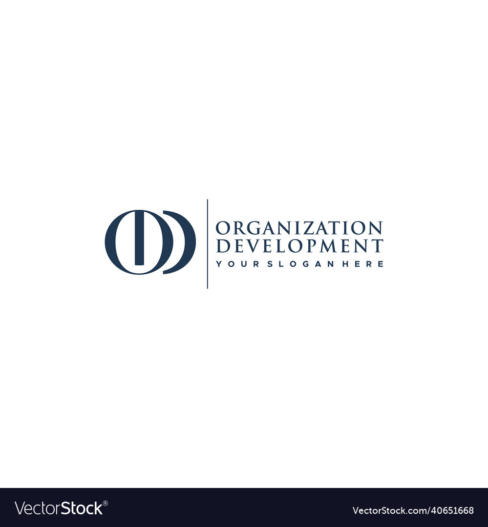 Initial od organization development logo design Vector Image
