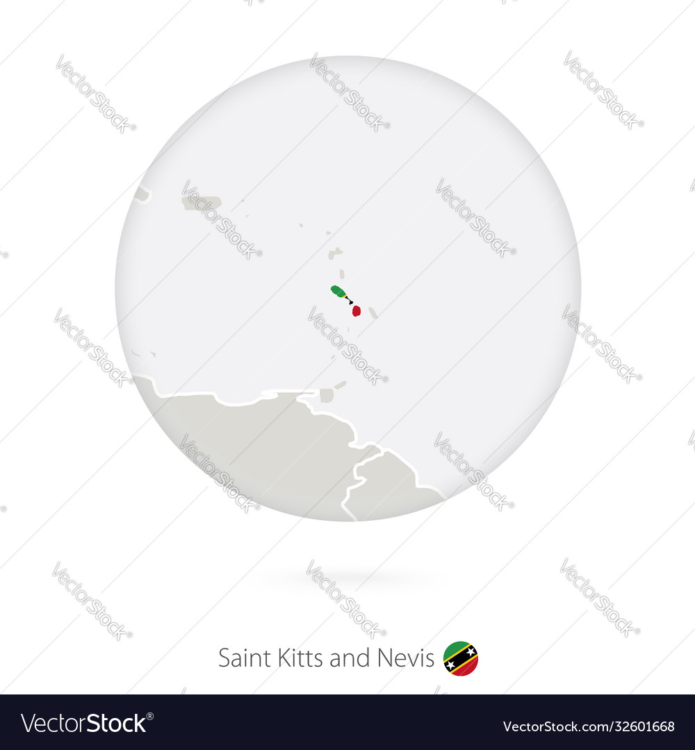 Map saint kitts and nevis national flag Royalty Free Vector