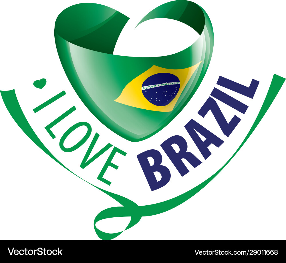 National flag brazil in shape Royalty Free Vector Image