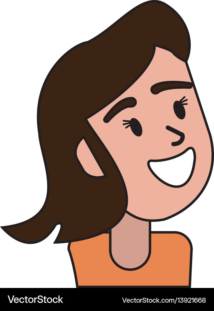 Portrait female cartoon image Royalty Free Vector Image