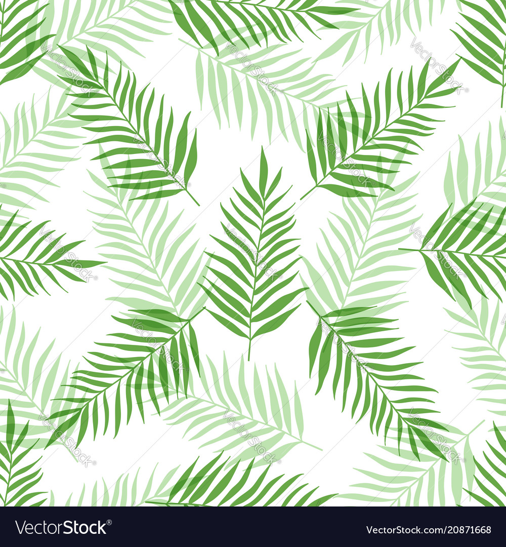 Seamless Pattern With Green Palm Leaves Royalty Free Vector