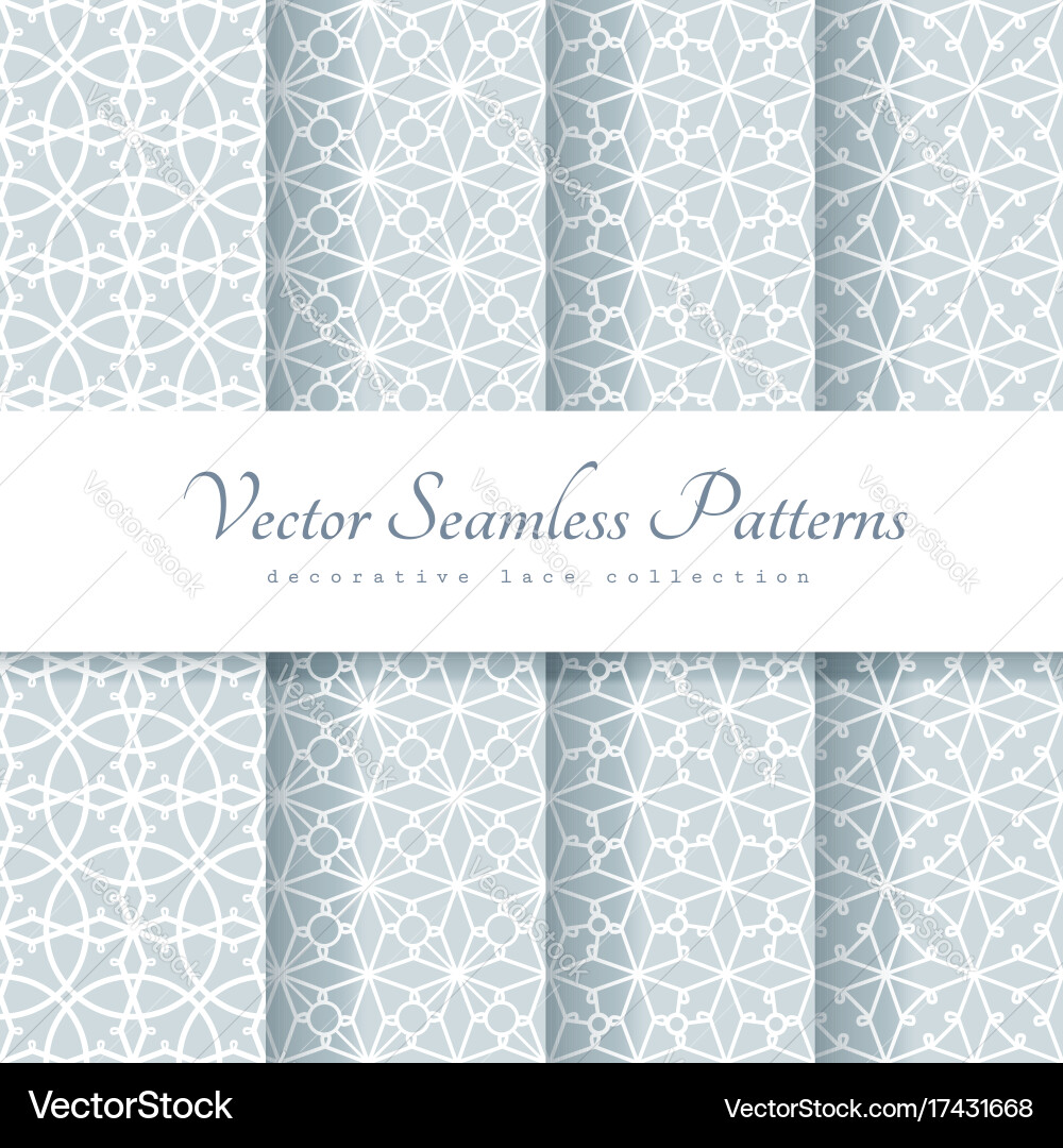 Set of lace patterns in neutral color Royalty Free Vector