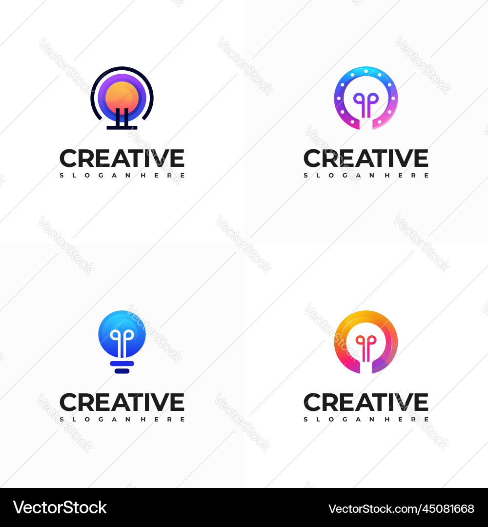 Set of modern creative idea logo designs symbol Vector Image