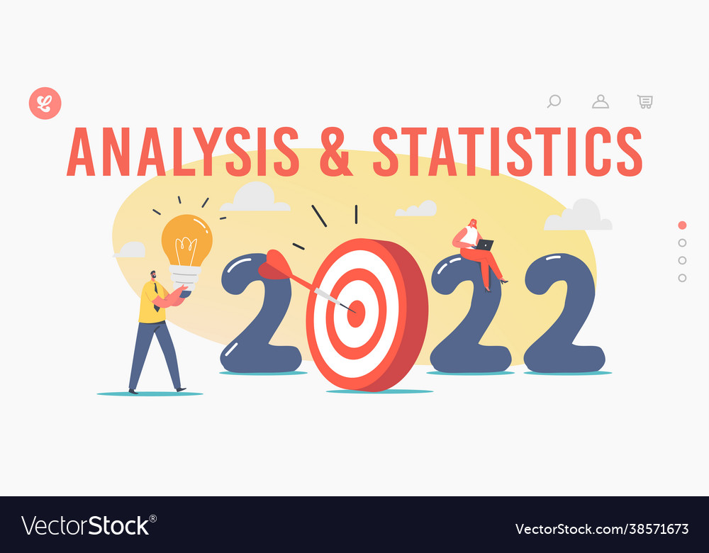 Analysis and statistics landing page template Vector Image