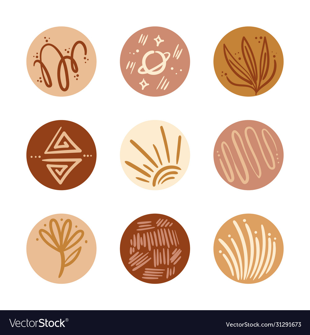 Bundle boho set icons Royalty Free Vector Image