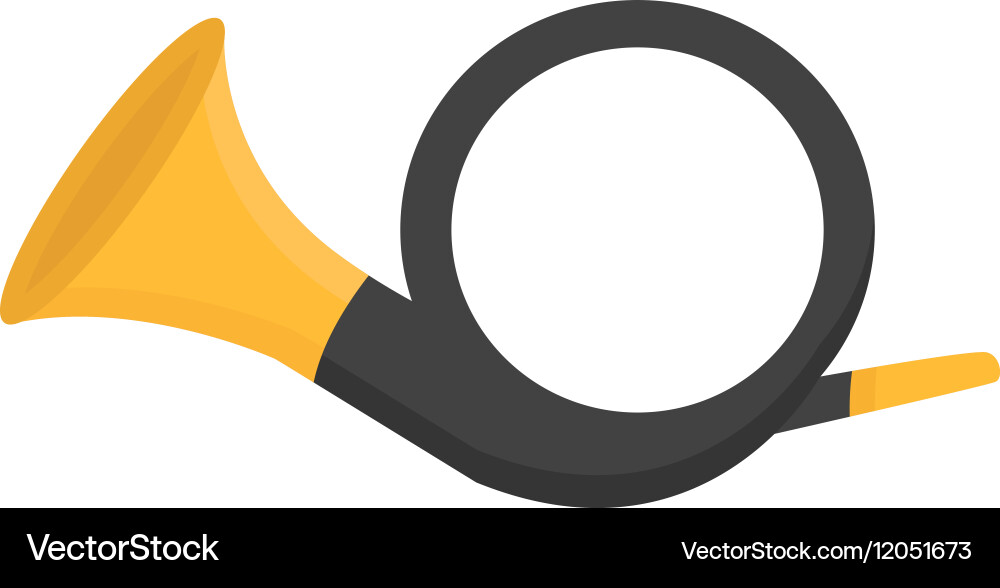 Copper hunting horn with leather enclosure Vector Image