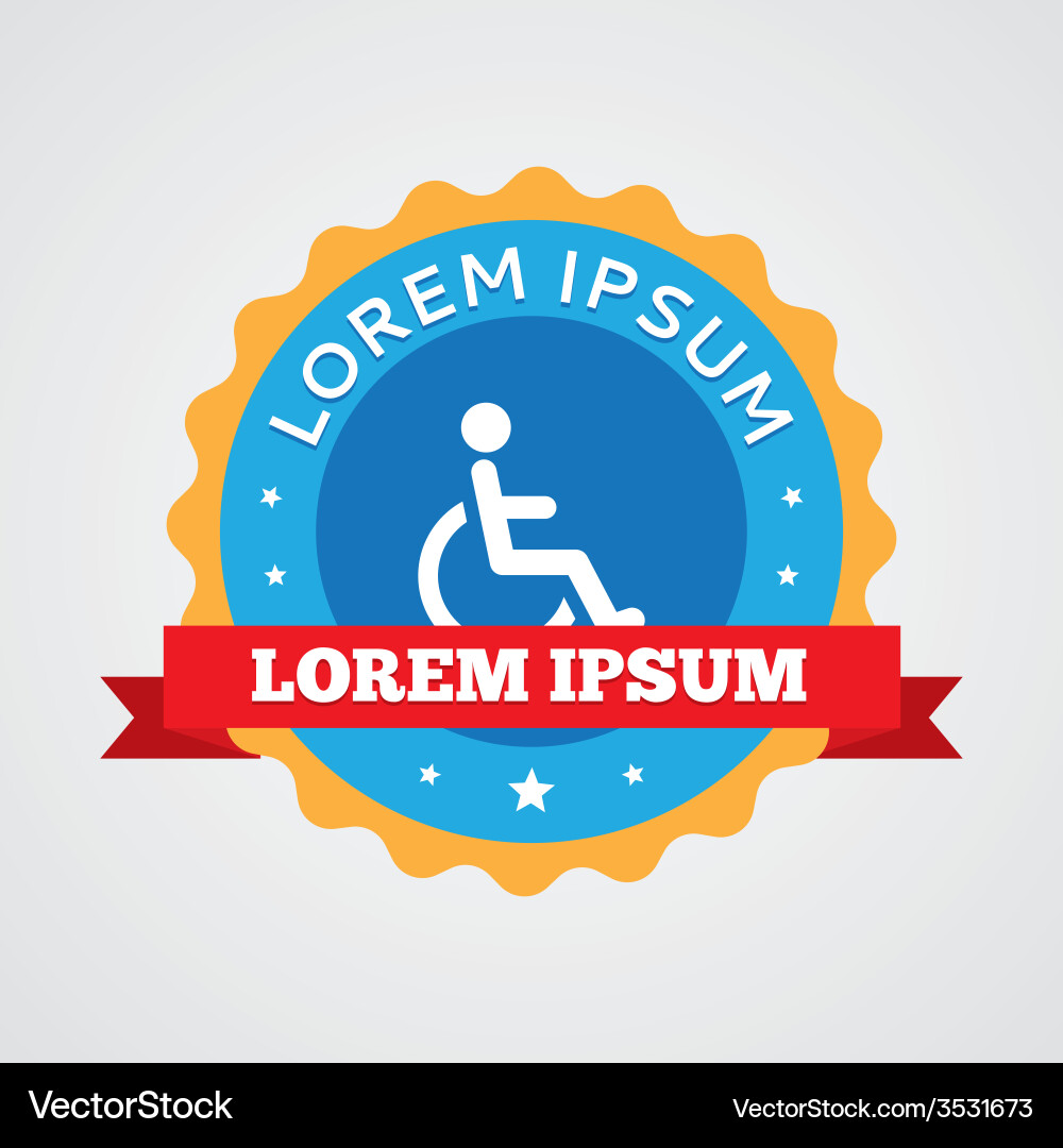 Cripple vintage badge label icon Royalty Free Vector Image