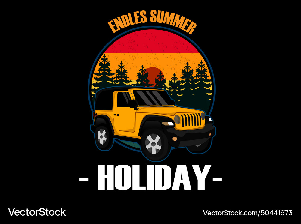 Endless summer holiday retro design landscape Vector Image