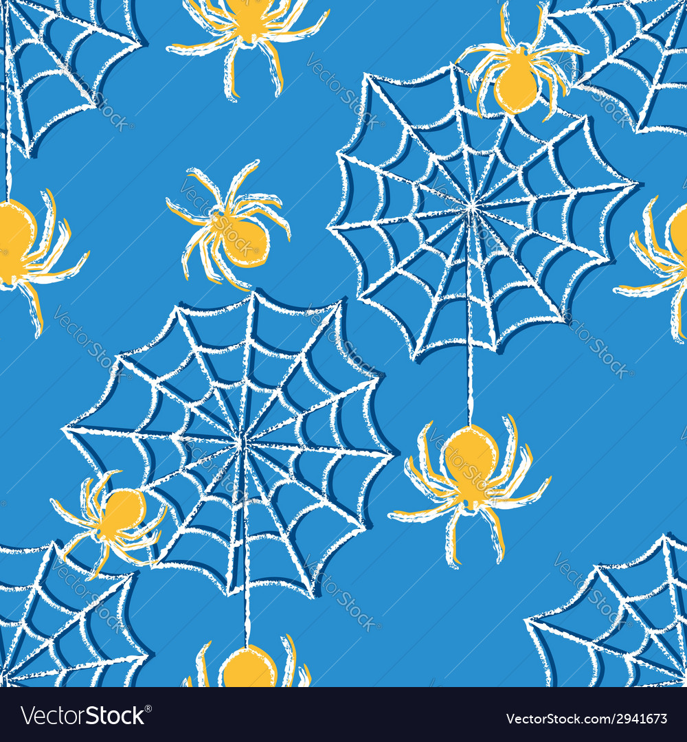 Halloween seamless pattern with spiders Royalty Free Vector