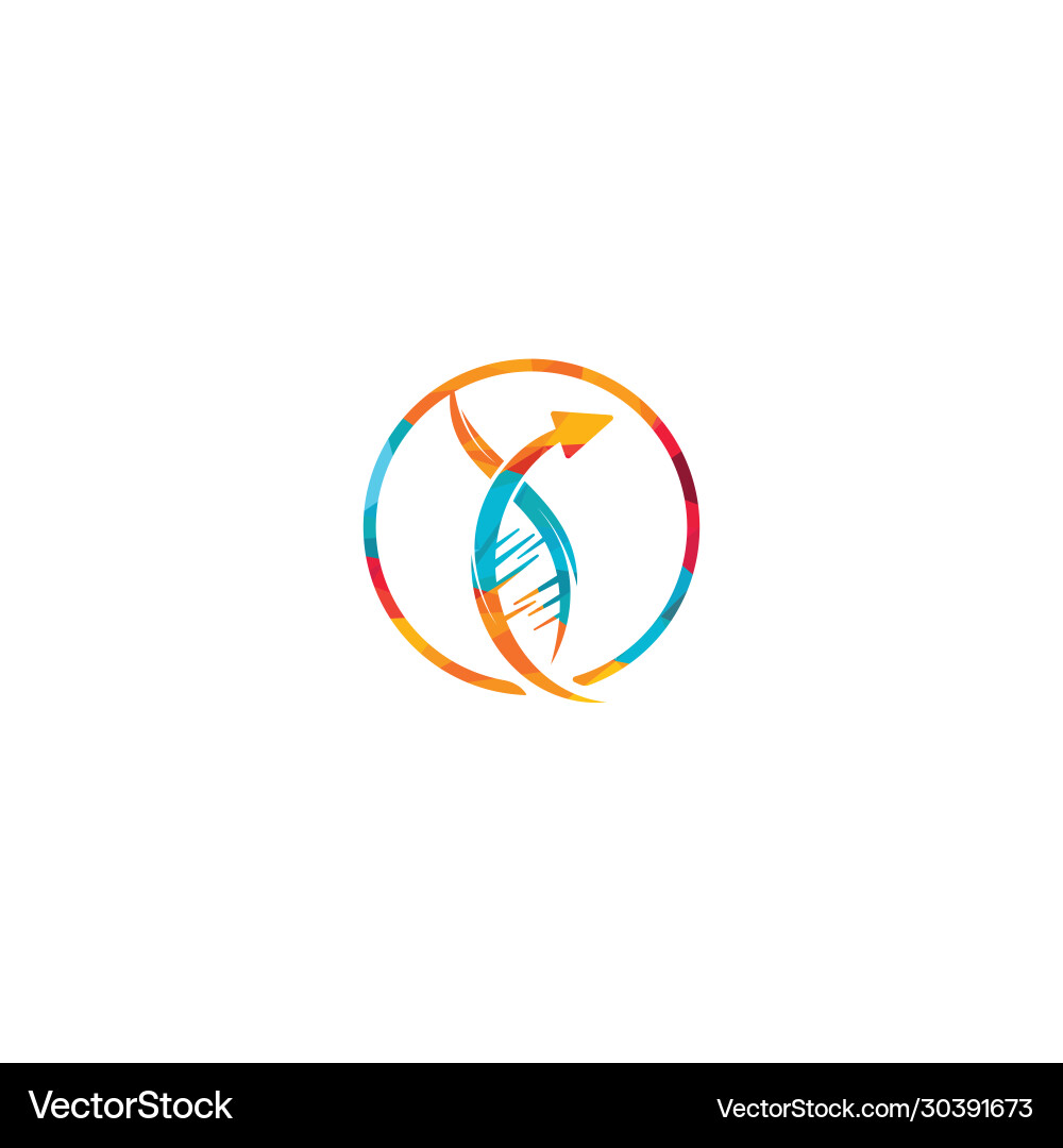 Human dna and genetic logo design Royalty Free Vector Image