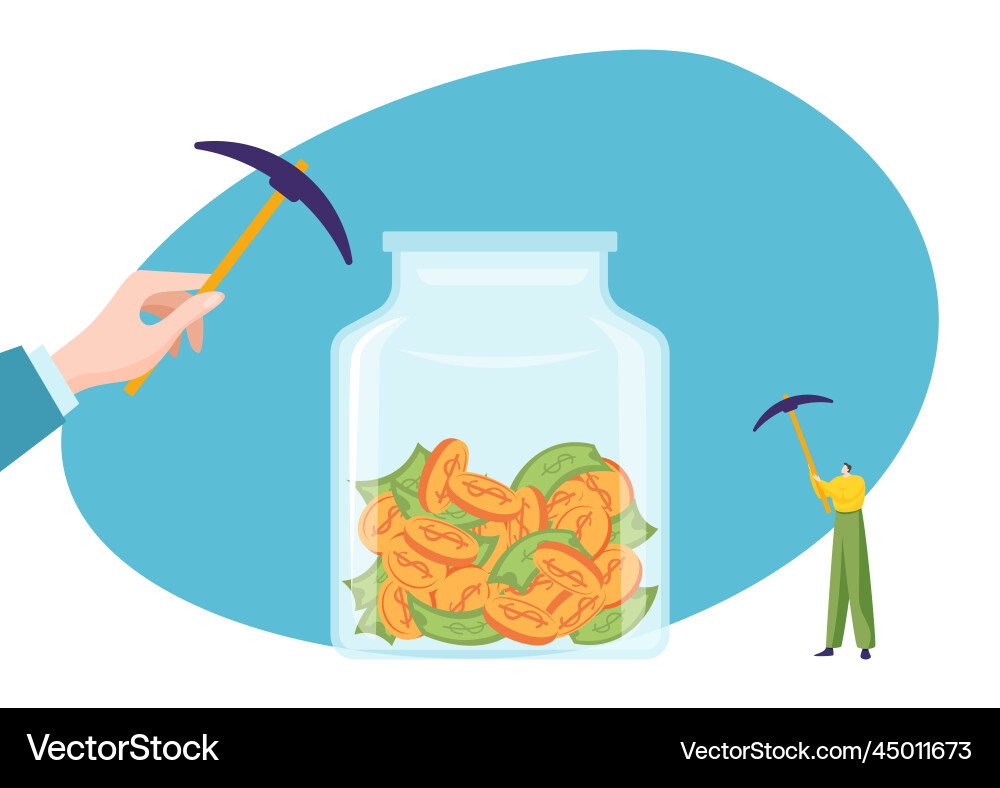 Human jar with money savings Royalty Free Vector Image