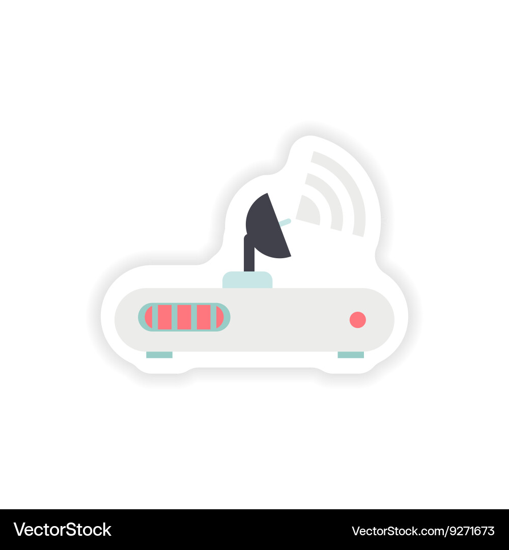 Paper sticker on white background wi-fi router Vector Image