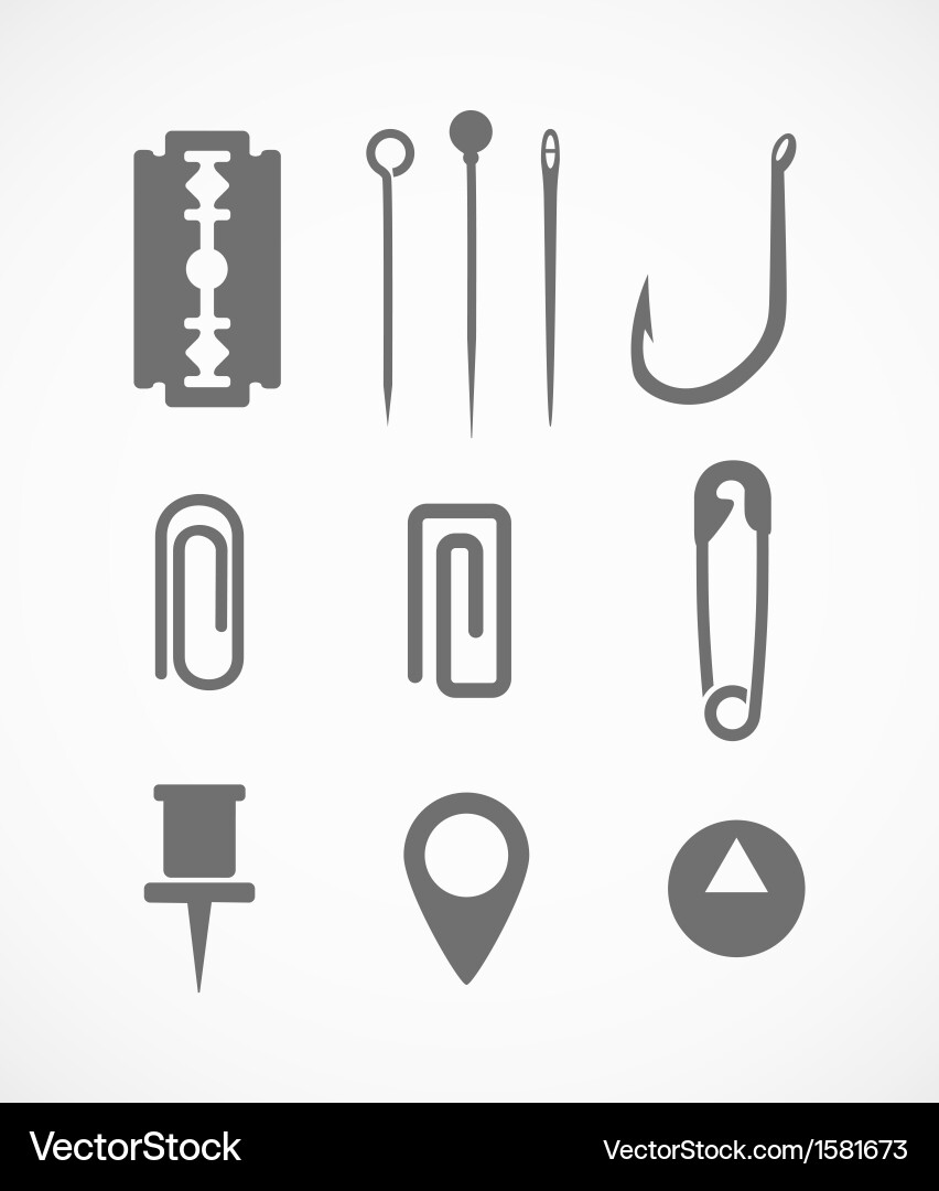 Sharp instrument silhouettes Royalty Free Vector Image