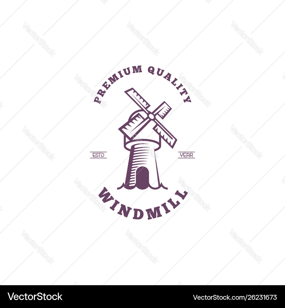 Windmill logo template building in farm logo Vector Image