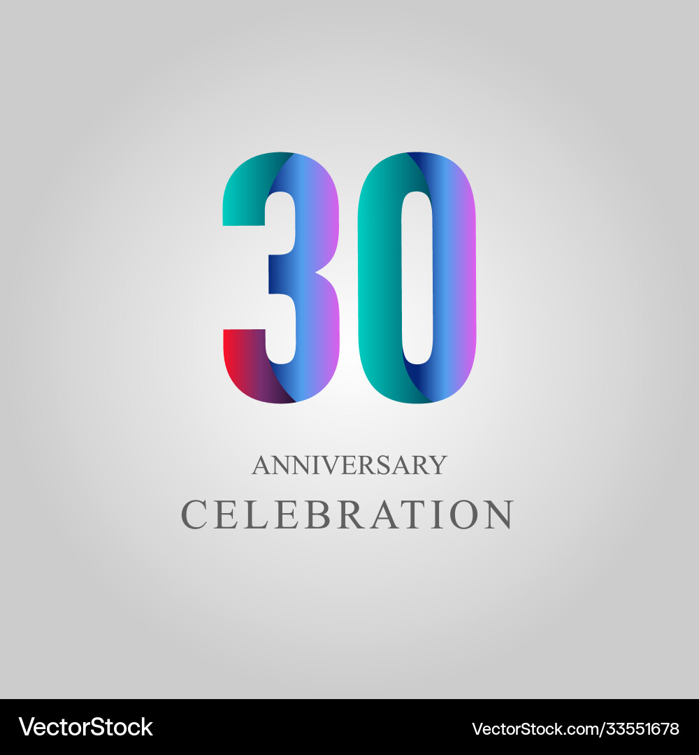 30 year anniversary celebration template design Vector Image