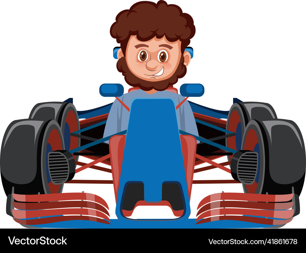 A man driving formula one racing car Royalty Free Vector