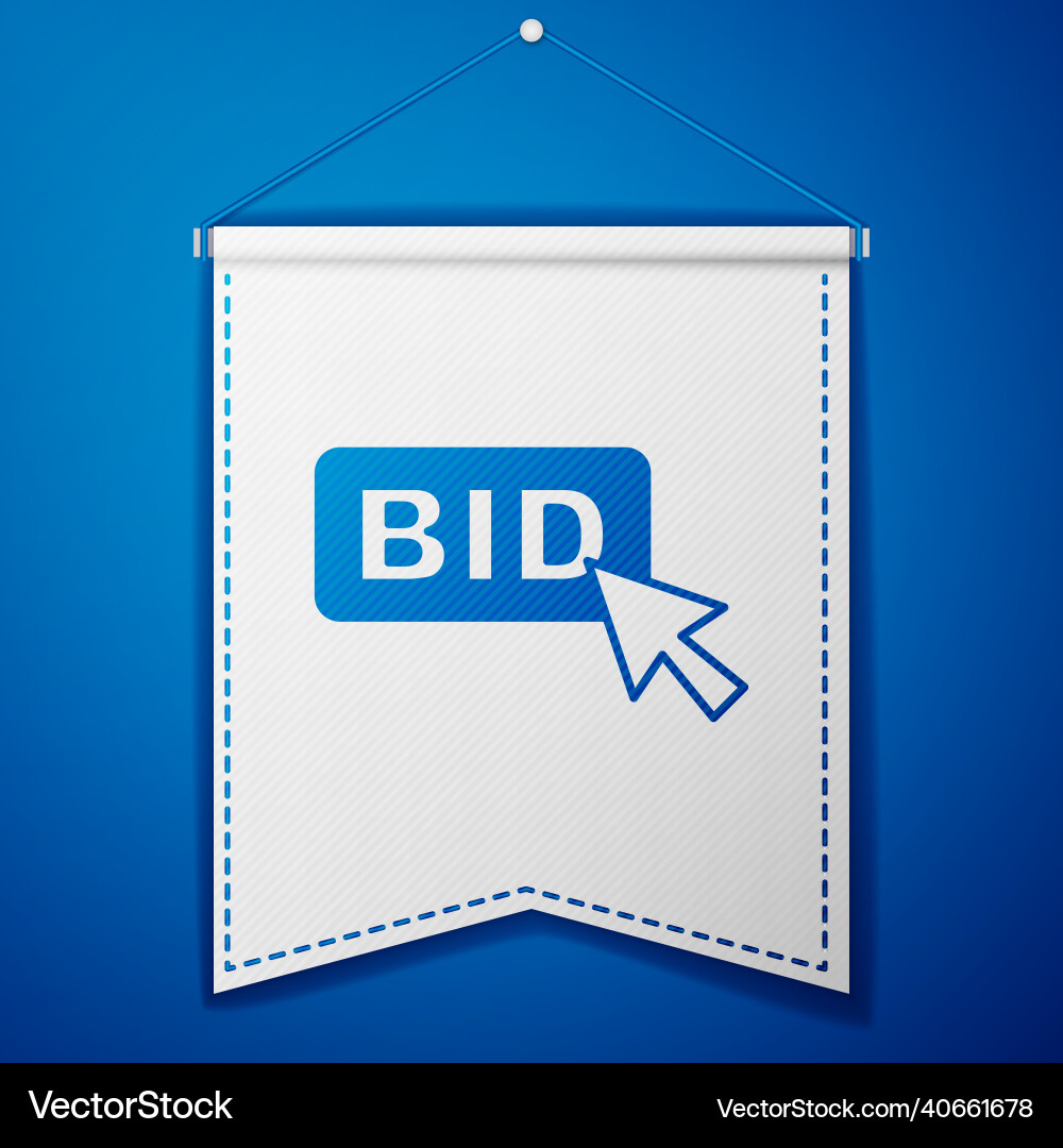 Blue bid icon isolated on background auction Vector Image