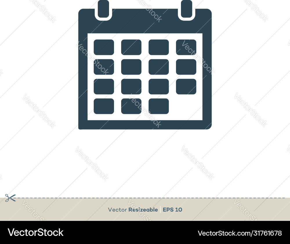 Calendar icon logo template design eps 10 Vector Image
