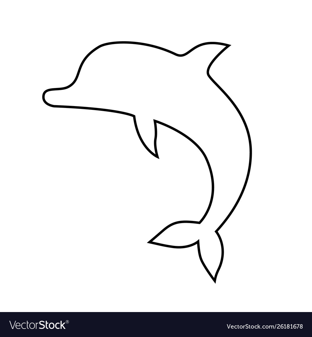 Dolphin line icon outline sign linear pictogram Vector Image Dolphin line icon outline sign linear pictogram Vector Image