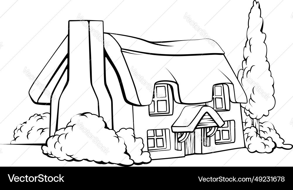 Farm house cottage Royalty Free Vector Image - VectorStock