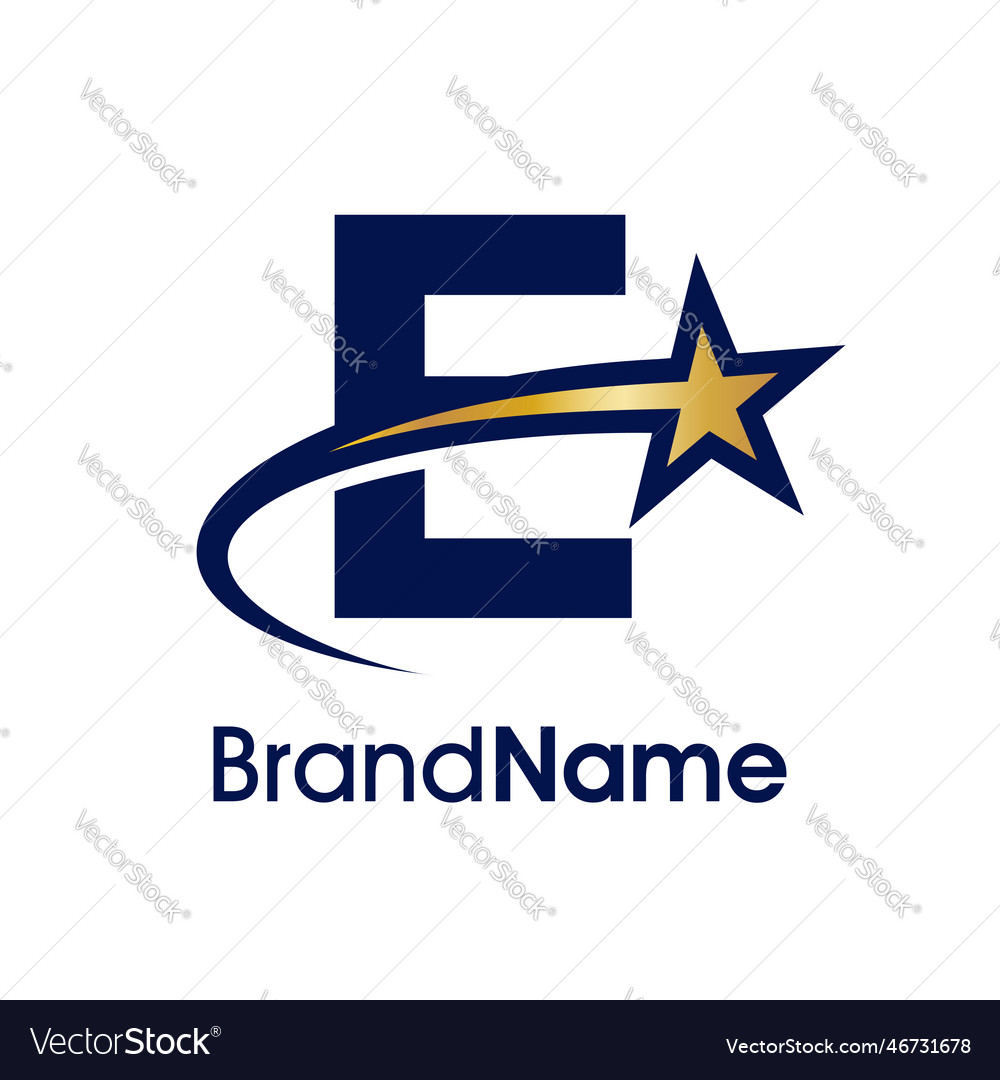 Initial e star logo Royalty Free Vector Image - VectorStock