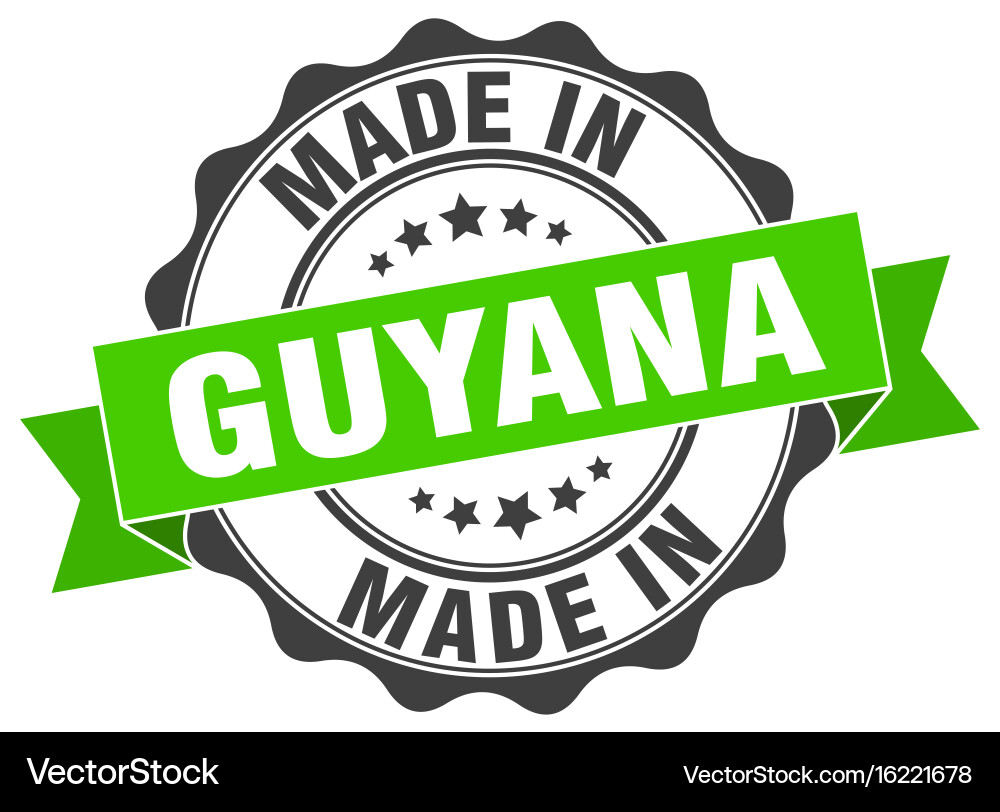Made in guyana round seal Royalty Free Vector Image
