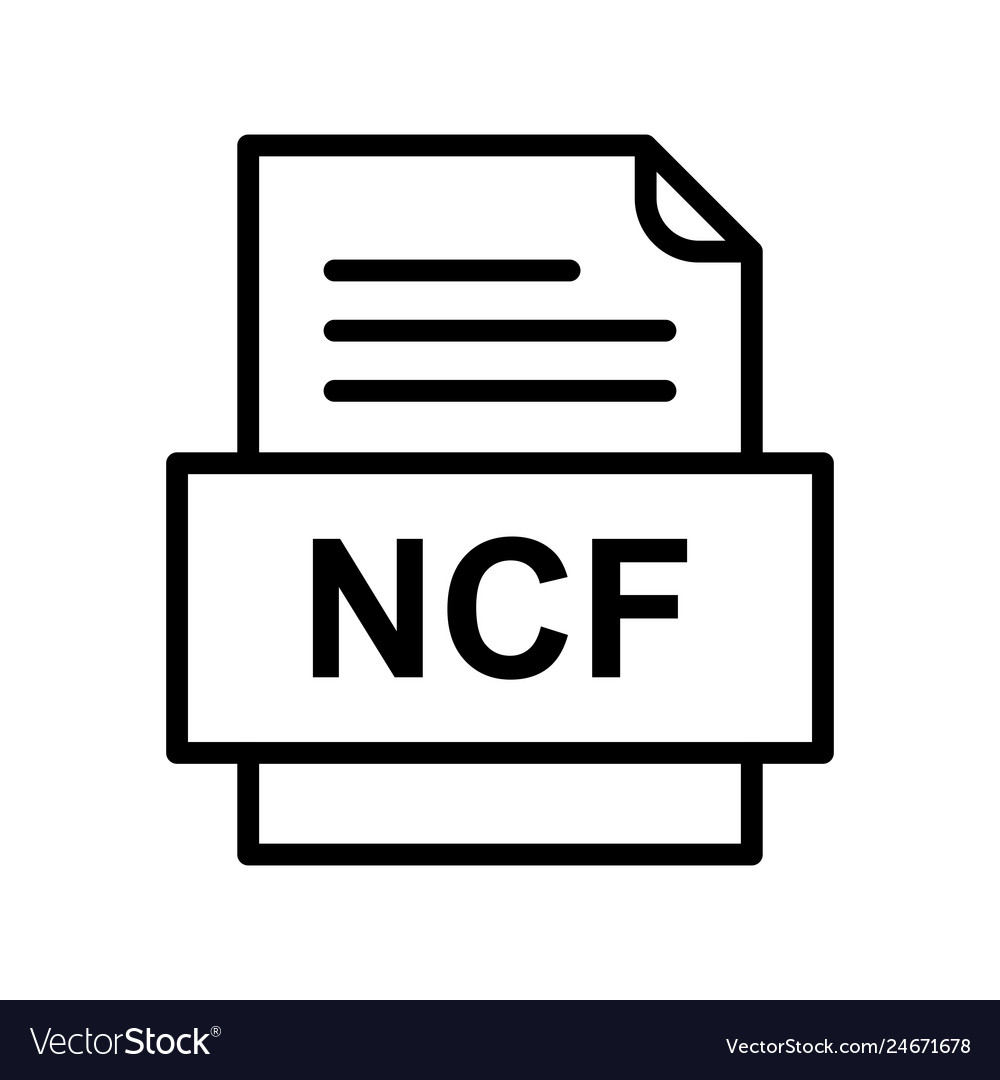 Ncf file document icon Royalty Free Vector Image