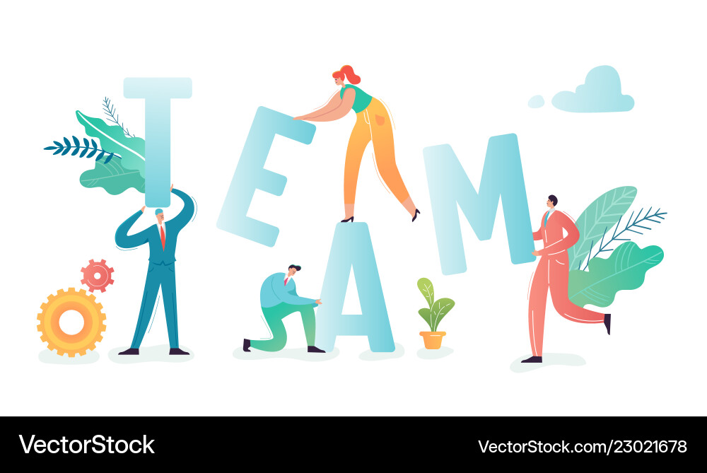 Teamwork concept business people characters team Vector Image
