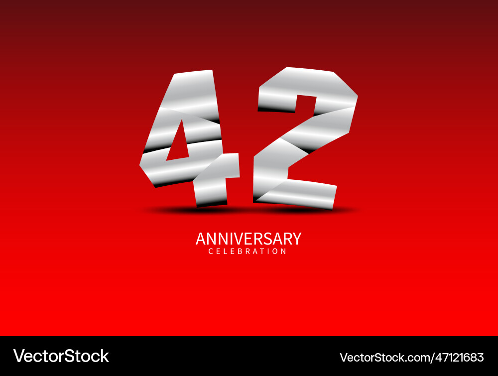 42 year anniversary celebration logo silver Vector Image
