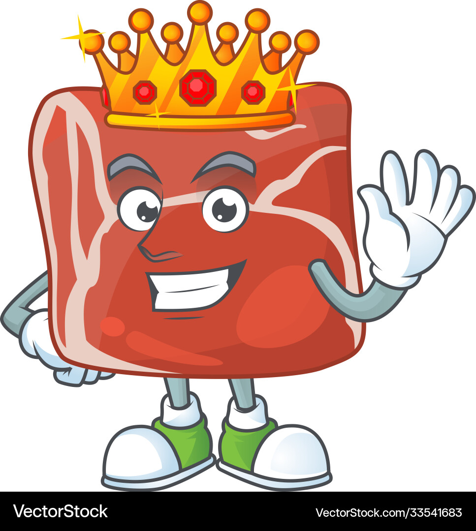 A charismatic king beef cartoon character design Vector Image